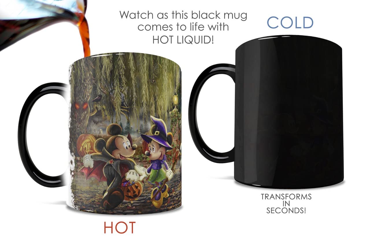 Morphing Mugs Disney β Mickey and Minnie Halloween Fun β Thomas Kinkade Studios - One 11 oz Color Changing Ceramic Mug β Image Revealed When HOT Liquid Is Added!