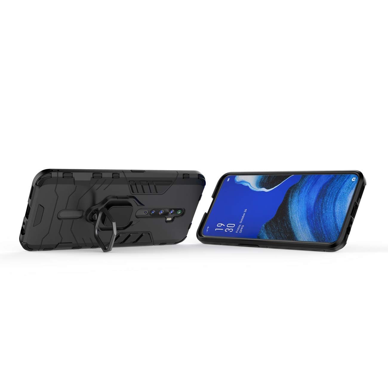 Case for Oppo Reno 2Z Case Cover,360 Degree Rotating Ring Holder Kickstand with Magnetic Car Mount Case for Oppo Reno2 Z CPH1945 CPH1951 PCKM80 / Reno 2 Z Case Black