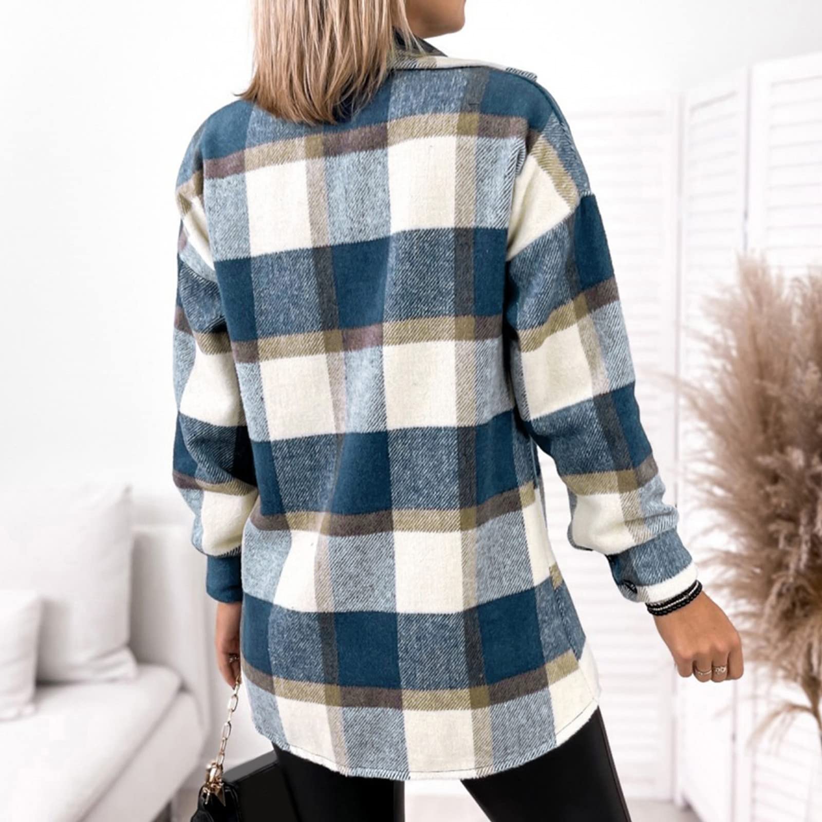 SHOPESSA Placed Recently by Me Womens Winter Coats Wool Shacket Jacket Women Turn Down Collar Coat Office Clothes for Women chamarras para Mujer para el Frio Early 2023