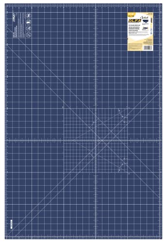 OLFA 24" x 36" Self Healing Rotary Cutting Mat (RM-MG/NBL) - Double Sided 24x36 Inch Cutting Mat with Grid for Fabric, Sewing, Quilting, & Crafts, Designed for Use with Rotary Cutters (Navy)