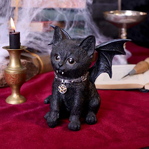 Nemesis Now Vampuss Black Bat Cat, 16cm, Resin, Black, Vampire Cat Figurine, Witch Gift, Halloween Decoration, Cast in Finest Resin, Lovingly Hand-Painted