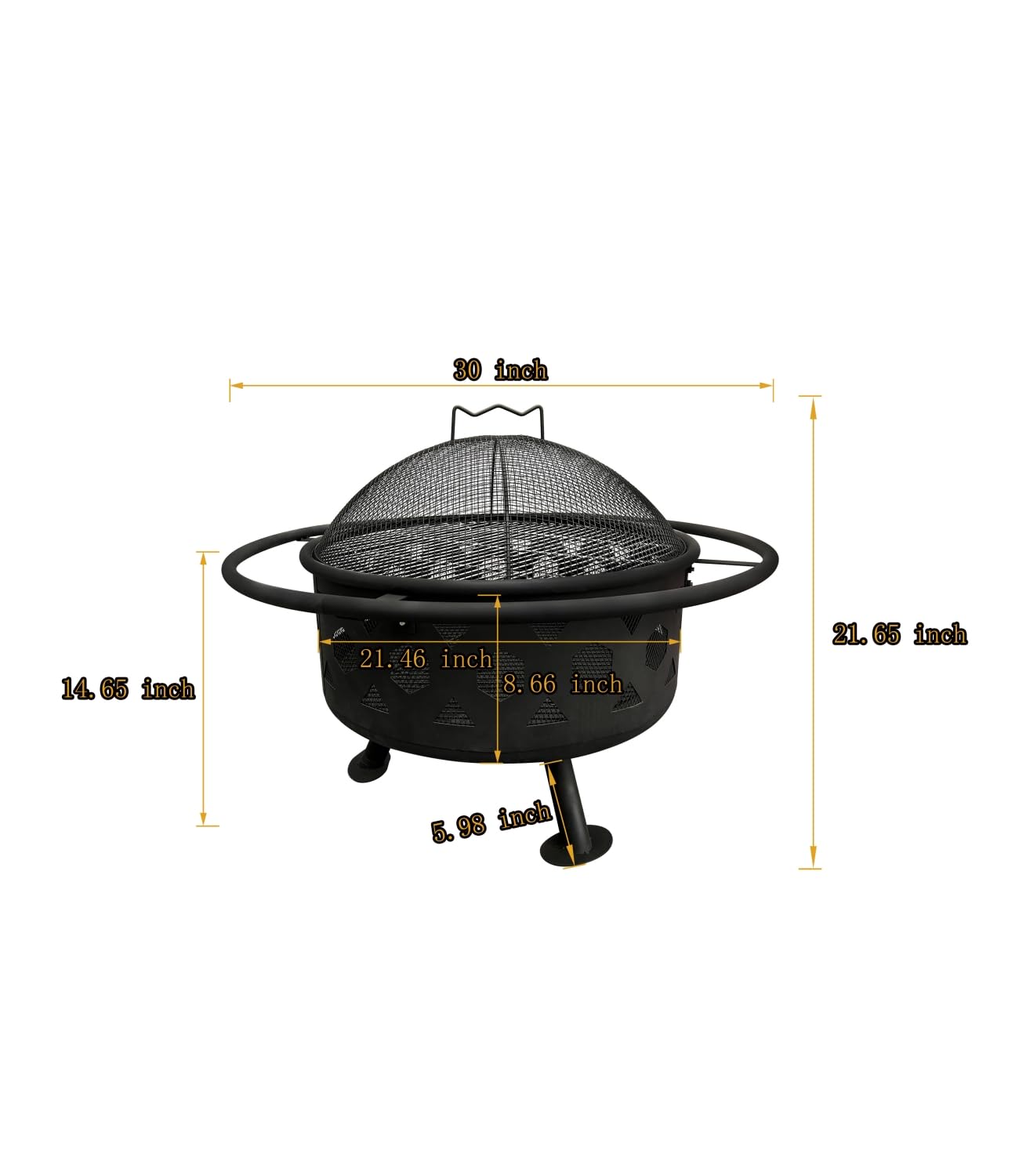 Bettermade 2 in 1 Fire Pit for Outside, 30in Wood Burning Outdoor Firepits with Spark Screen for Camping, Bonfire, Garden, Picnic, Includes Poker & Cooking Grate for Backyard Patio BBQ