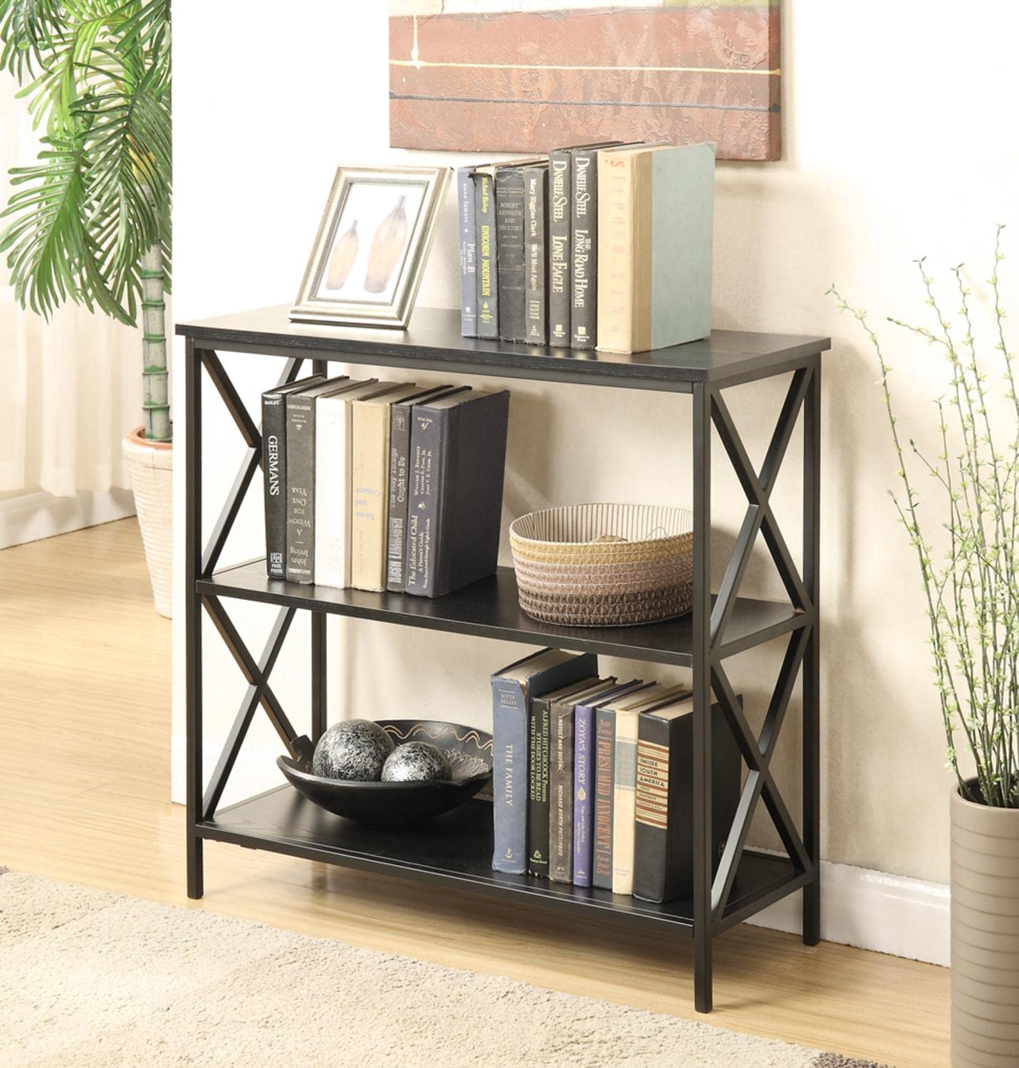 Convenience Concepts Tucson 3 Tier Bookcase, Black