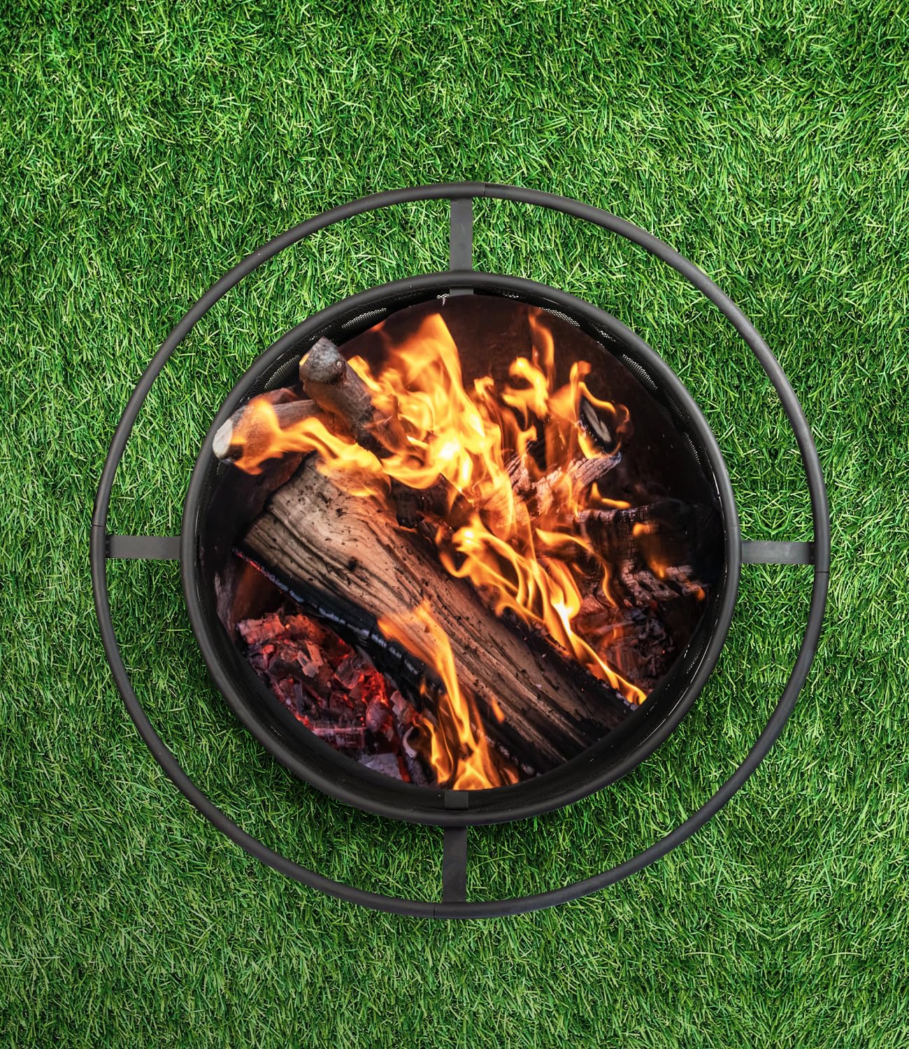 Bettermade 2 in 1 Fire Pit for Outside, 30in Wood Burning Outdoor Firepits with Spark Screen for Camping, Bonfire, Garden, Picnic, Includes Poker & Cooking Grate for Backyard Patio BBQ