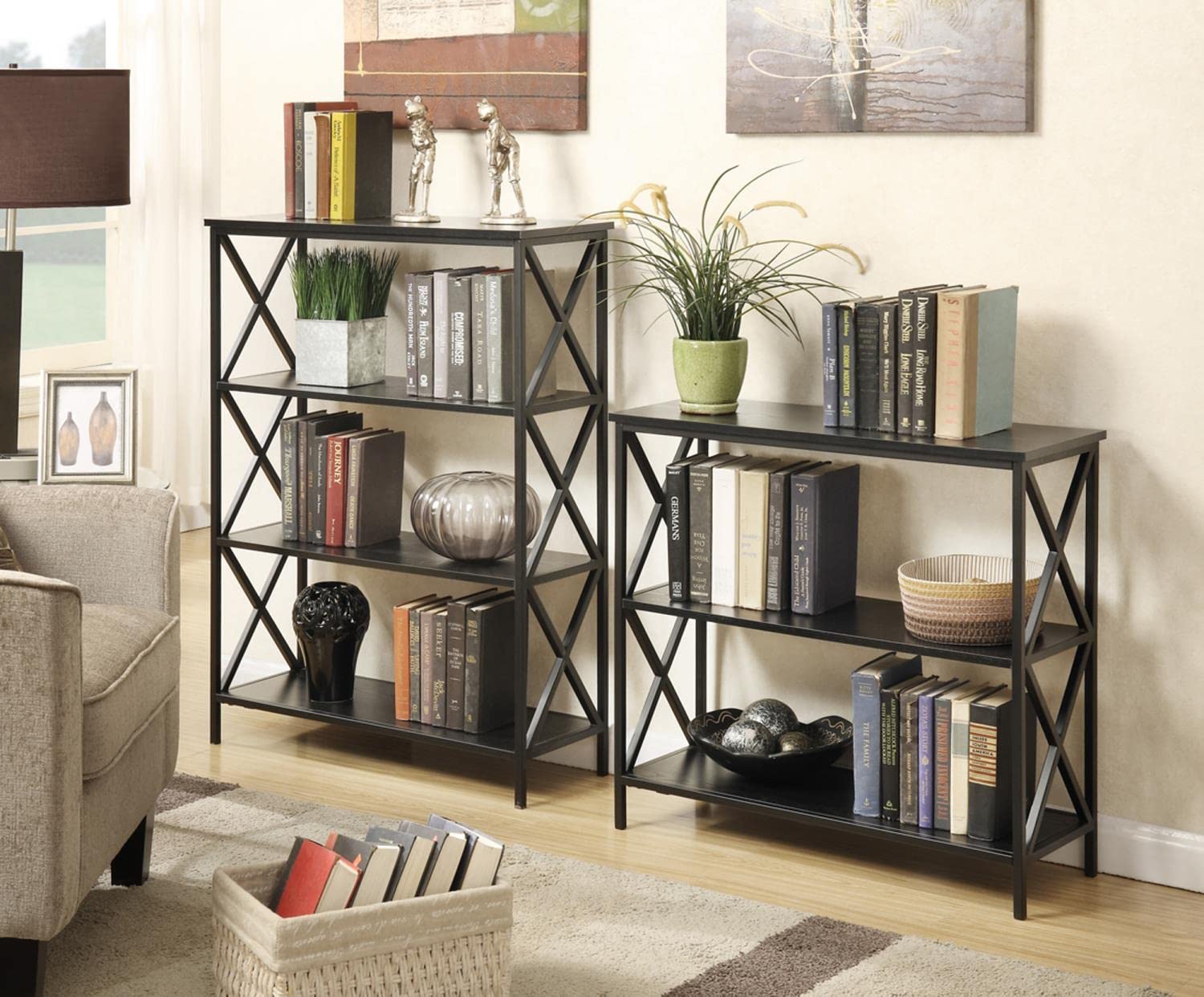 Convenience Concepts Tucson 3 Tier Bookcase, Black