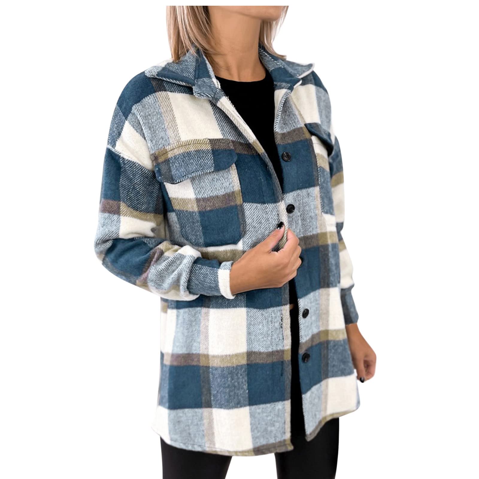 SHOPESSA Placed Recently by Me Womens Winter Coats Wool Shacket Jacket Women Turn Down Collar Coat Office Clothes for Women chamarras para Mujer para el Frio Early 2023