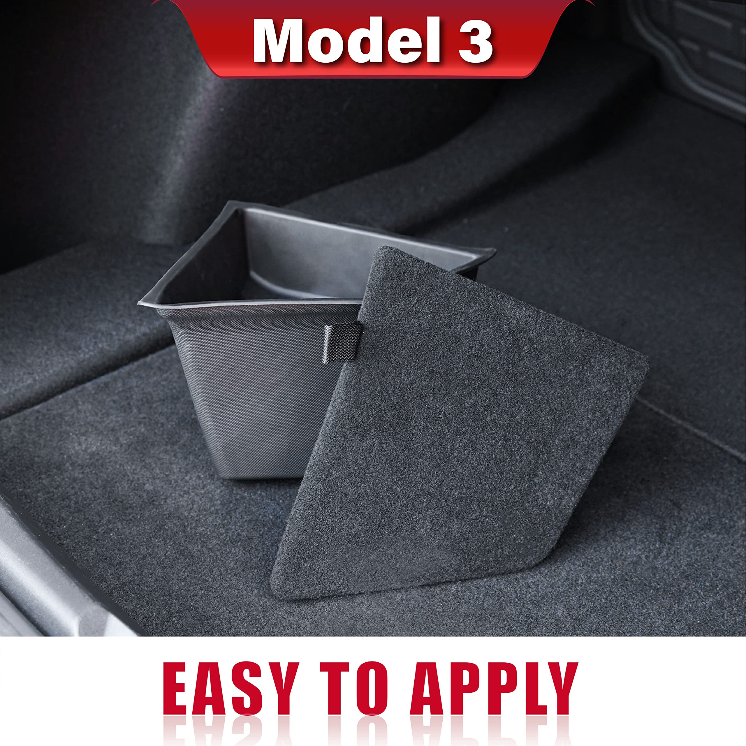 OtriFowd Tesla Model 3 2023 2022 Rear Trunk Side Organizer Storage Box with Lid, Left Side Storage Protector Packets, Waterproof Odorless Side Storage Bins Accessories (DO NOT USE for Highland 2024)