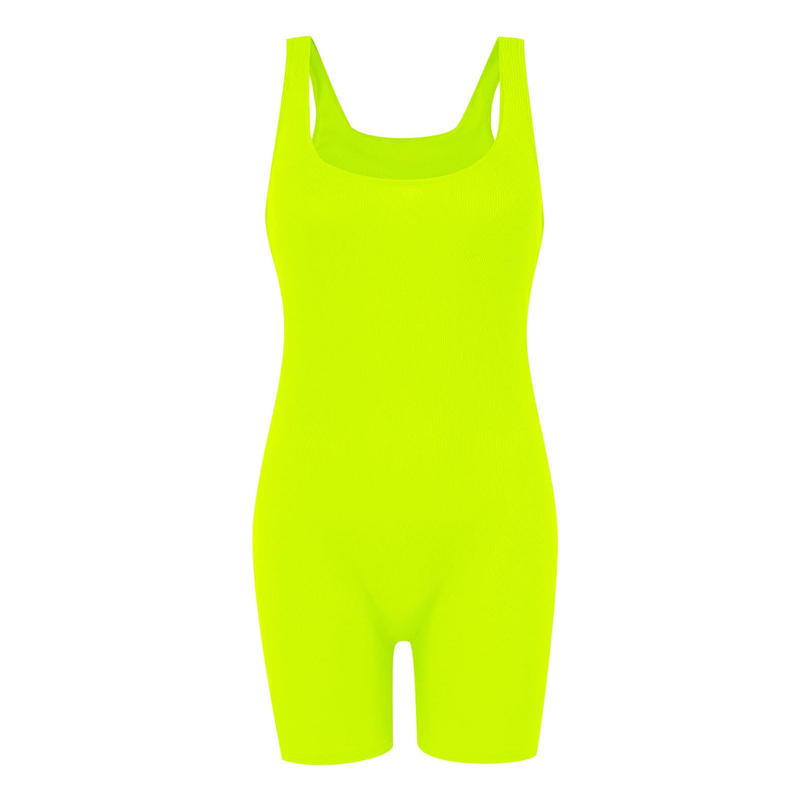 Ceboyel Short Romper For Women Square Neck Ribbed Tank Tops Sleeveless Workout Jumpsuit Gym Yoga Clothes 2023