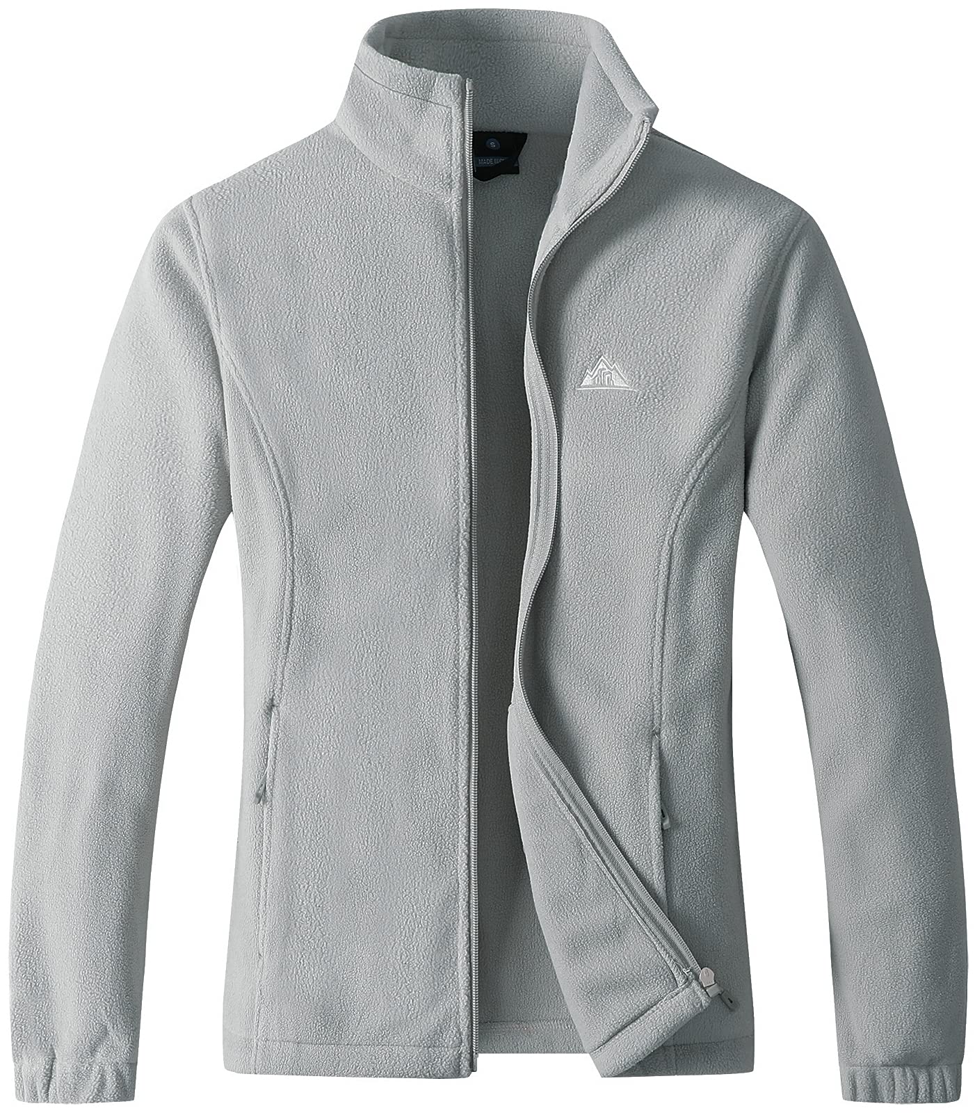 GIMECEN Women's Lightweight Full Zip Soft Polar Fleece Jacket Outdoor Recreation Coat With Zipper Pockets Medium