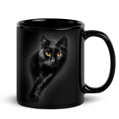 Warmstorey Black Cat Mug, Black Cat Ceramic Coffee Mug, Black Cat Gifts for Women - Men - Cat Lovers, Birthday - Mothers Day - Fathers Day Idea for Black Cat Lovers - Black Cat Mom - Black Cat Dad