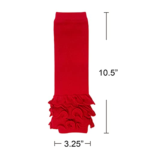 Bowbear Cheerful Ruffles Baby Leg Warmers, Red