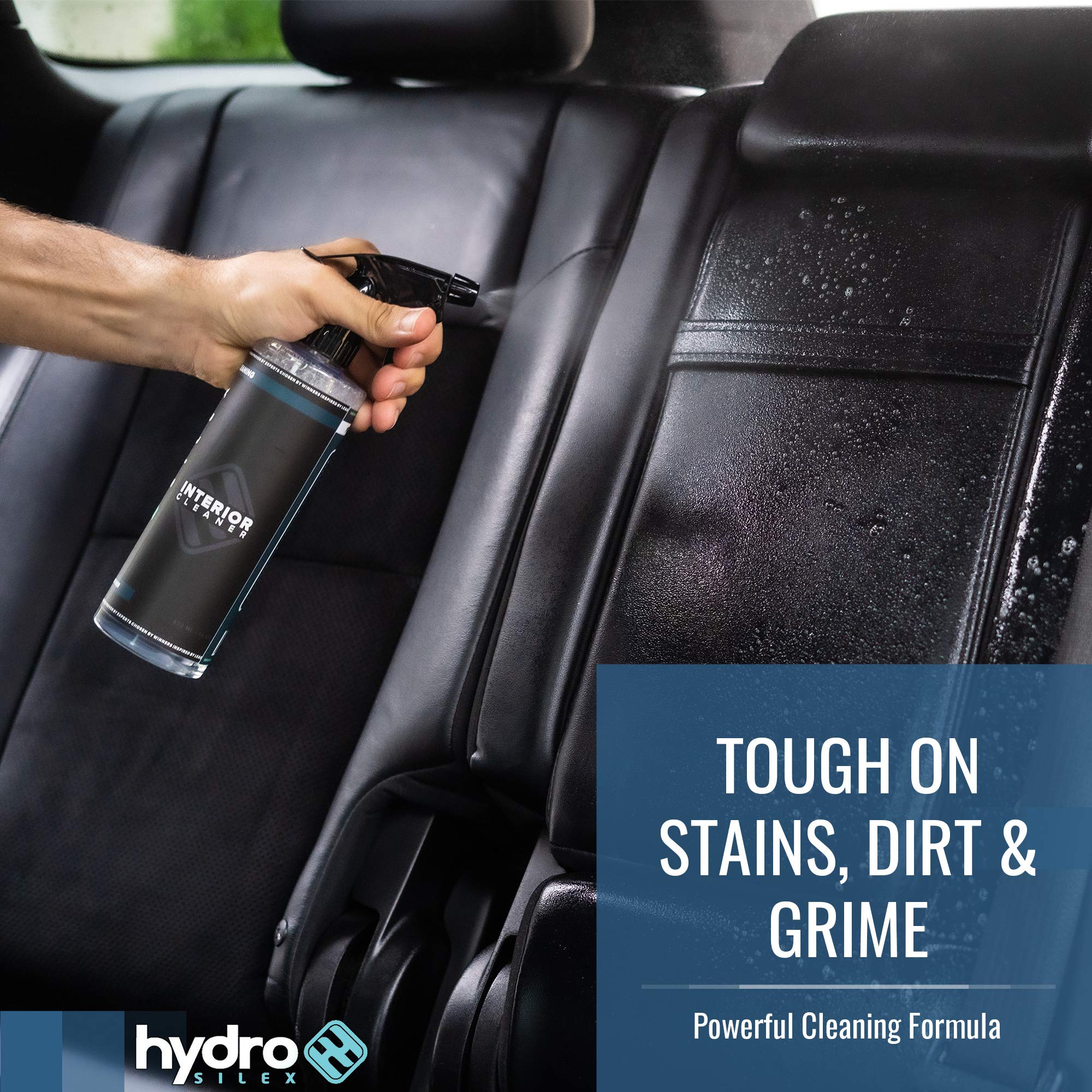 HydroSilex Plastic & Leather Interior Cleaner (16oz) | Safely Deep Cleans Plastic, Leather & Vinyl | Tough on Stains, Dirt & Grime | Dye Free Formula | No Greasy Residue