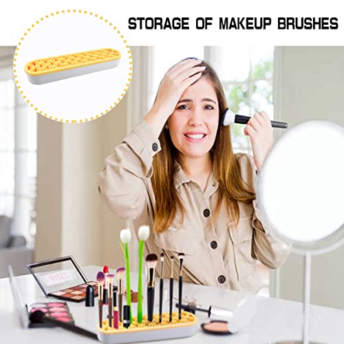 ANRONCH Silicone Makeup Brush Holder, Multi-Purpose Desktop Organizers Make up Brush Stand Holder 5D Diamond Painting Pen Holder Sewing Tool Storage Box Desktop Storage Box for Brush,Painting Brush
