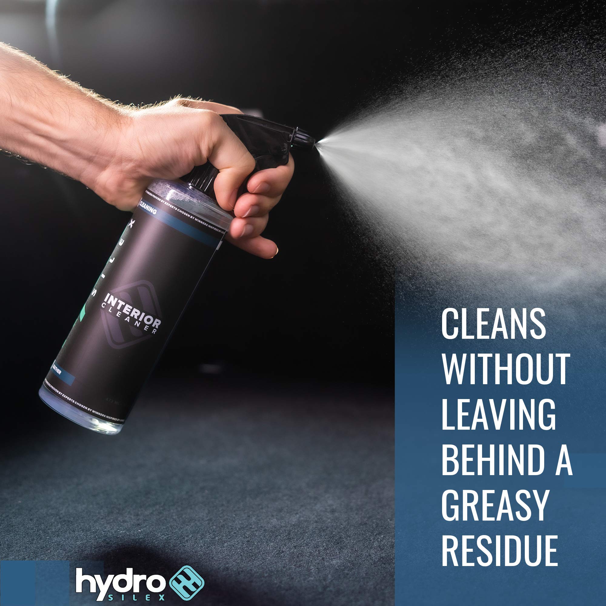HydroSilex Plastic & Leather Interior Cleaner (16oz) | Safely Deep Cleans Plastic, Leather & Vinyl | Tough on Stains, Dirt & Grime | Dye Free Formula | No Greasy Residue