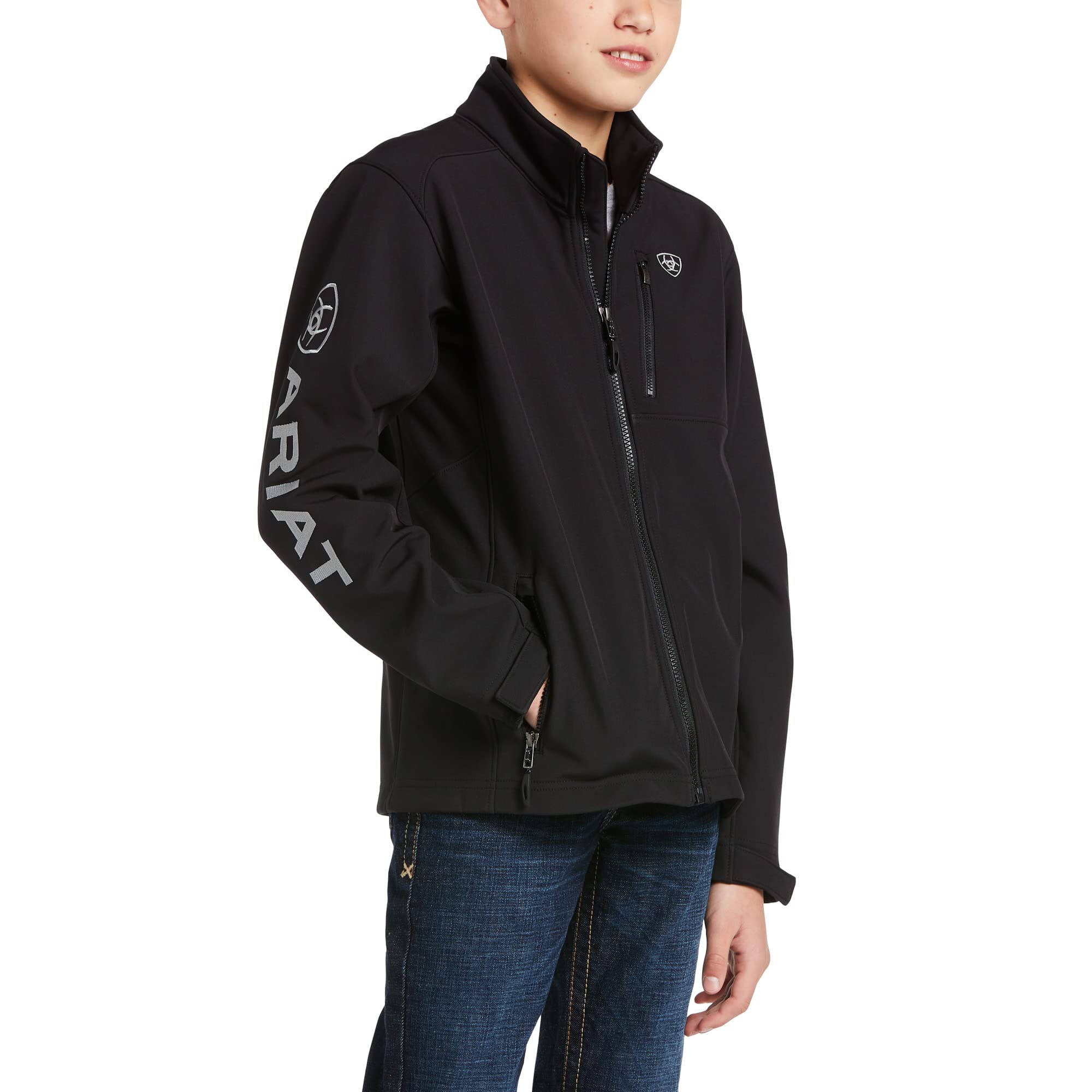 ARIAT Logo 2.0 Softshell Jacket, Black/Silver, Medium
