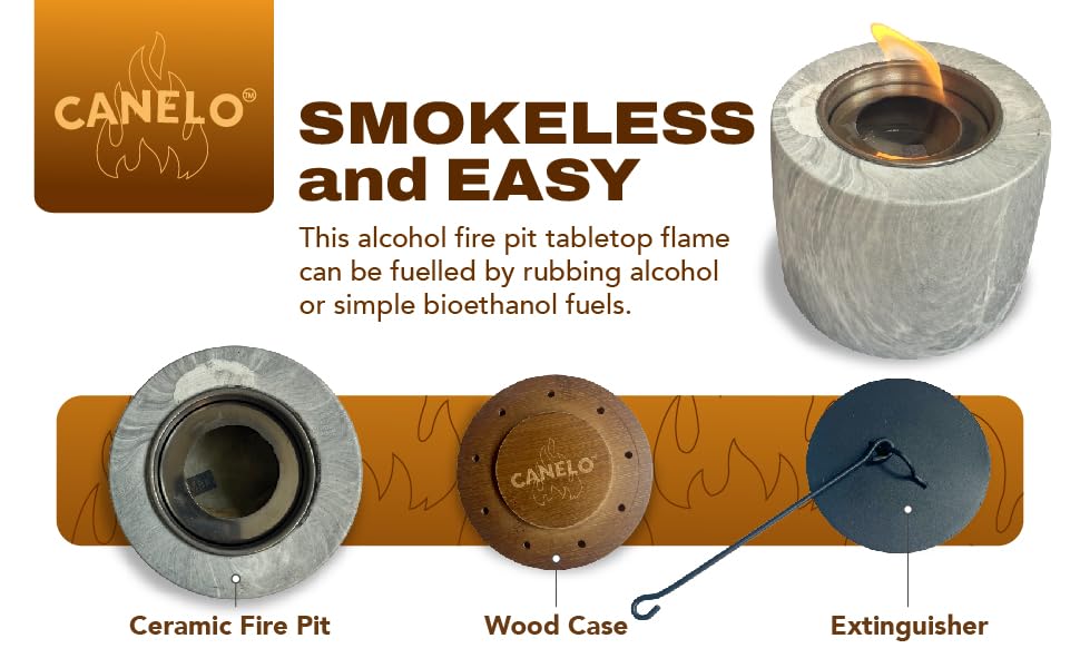 Table Top Fire Pit Bowl - Tabletop Fire Pit, Long Burning Indoor fire Pit, Table Top Firepit for Patio - Tabletop Fireplace - Mini Fire Pit fire Bowl with Cover and Smores Stick Holder.