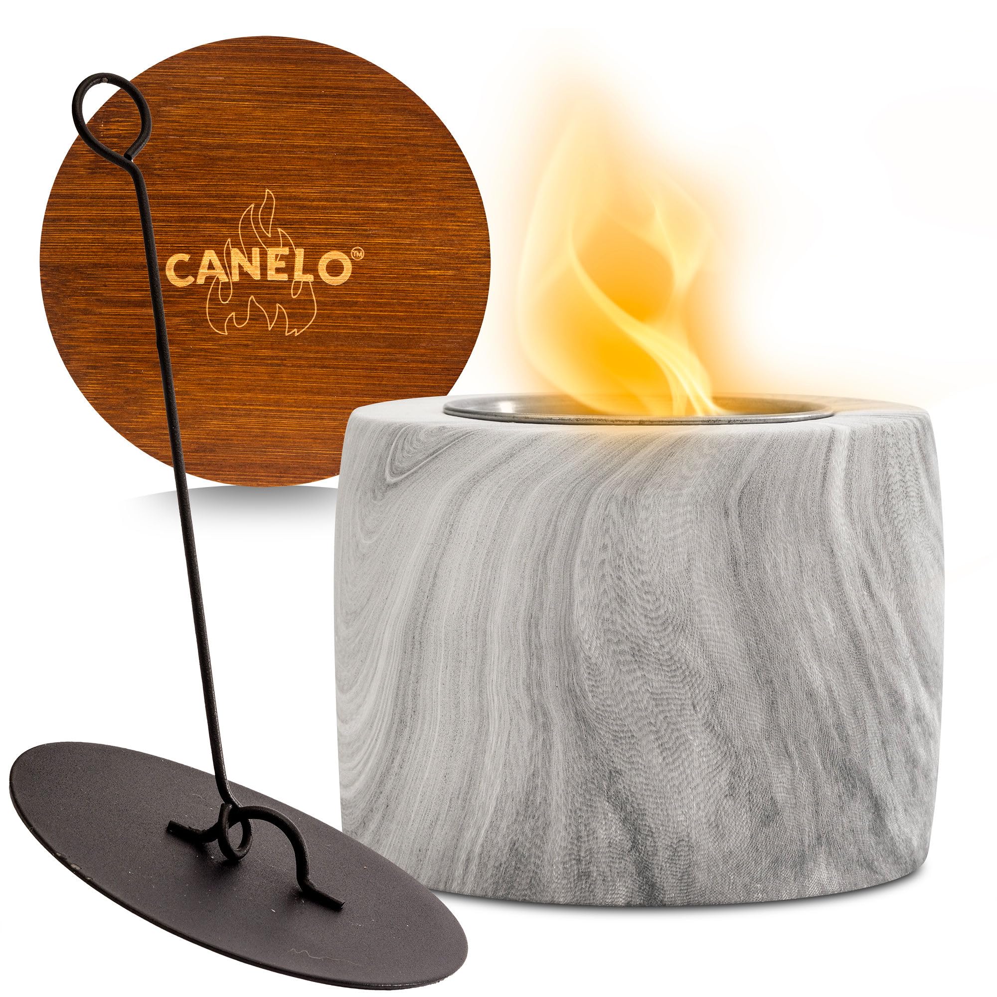 Table Top Fire Pit Bowl - Tabletop Fire Pit, Long Burning Indoor fire Pit, Table Top Firepit for Patio - Tabletop Fireplace - Mini Fire Pit fire Bowl with Cover and Smores Stick Holder.
