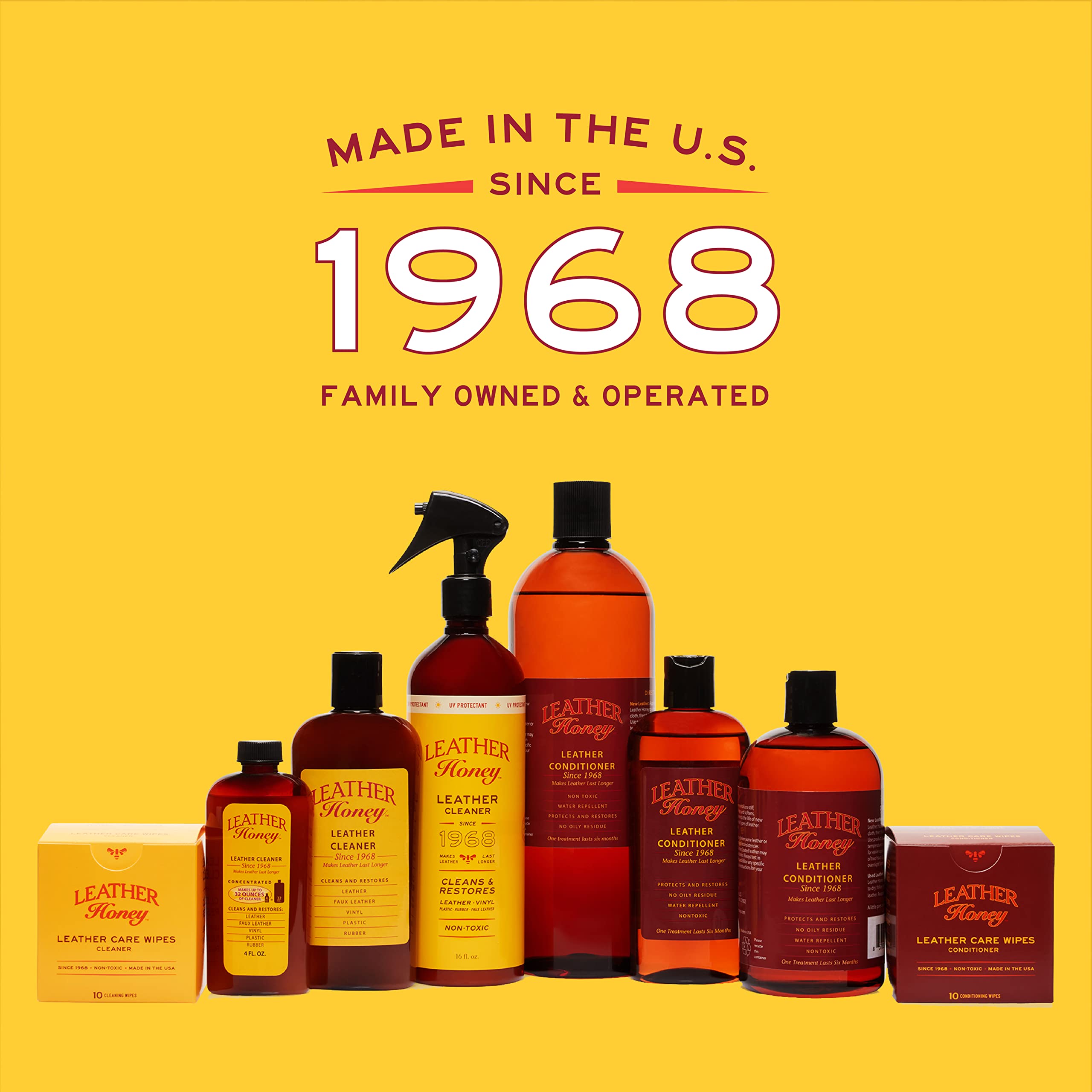 Leather Honey Combo Wipes with 16oz Spray Cleaner