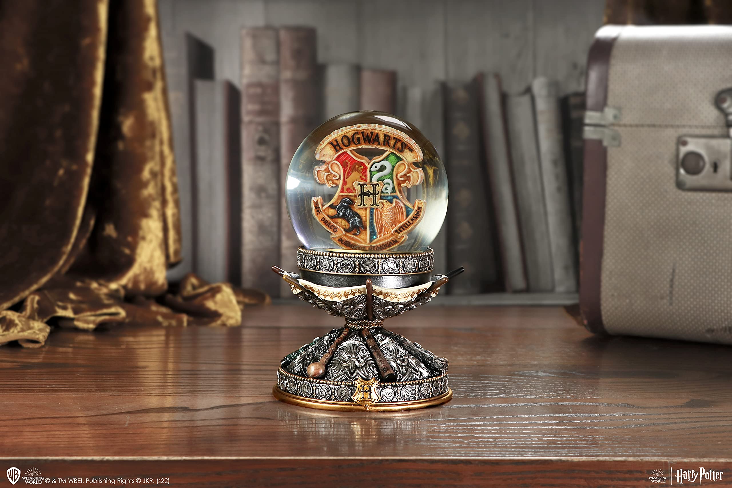 Nemesis Now Officially Licensed Harry Potter Wand Snow Globe, Silver, 16.5cm