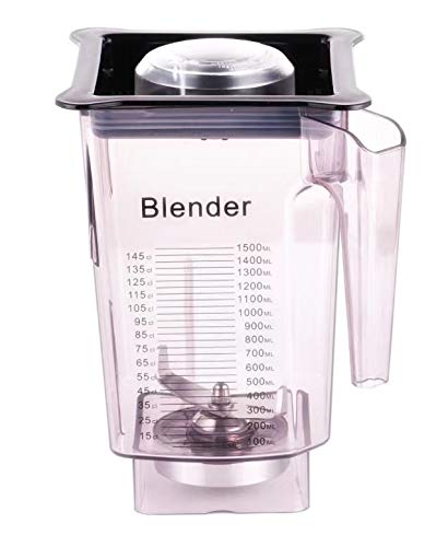 OYSTERBOY Premium Quality Replacement Parts Compatible for Blendtec Jar 90 oz 3 Quarts Professional/Commercial Grade Blender Jar with Stainless Steel Blade, Gripped Vented Lid, BPA-free, Grey
