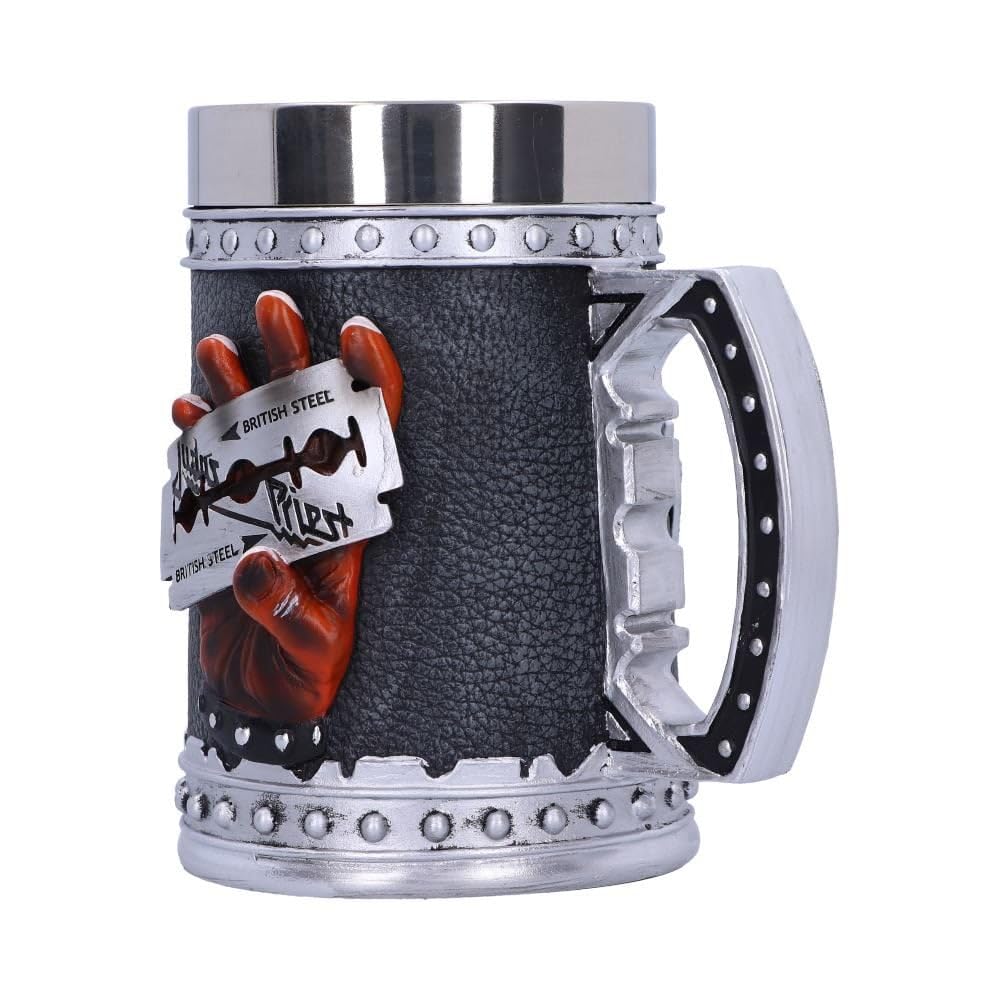 Nemesis Now Judas Priest British Steel Album Tankard Mug, 1 Count (Pack of 1), Black