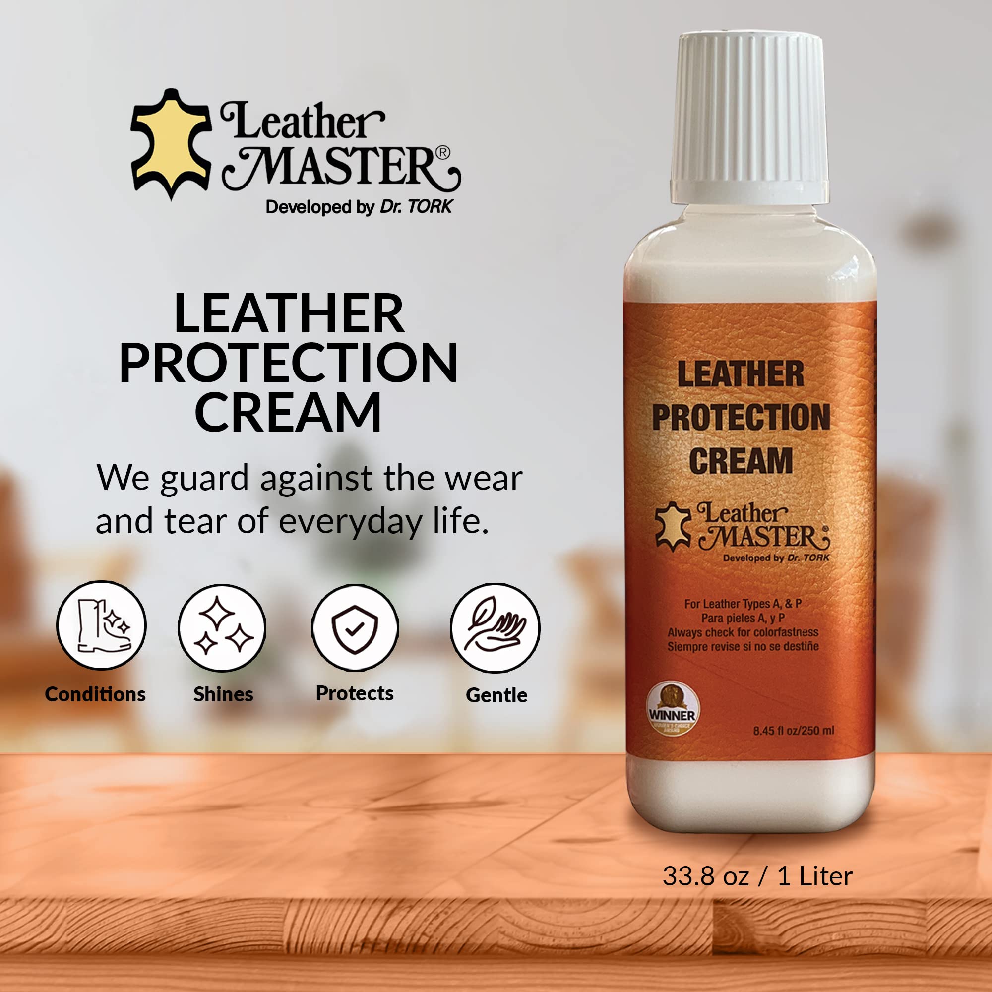 Leather Master Strong Leather Care Bundle - 250 ml Exceptional Leather Care Stain Remover, Protector and Polish Kit. Made to Clean Leather Accessories, Auto Detailing, Furniture, Handbags and Shoes