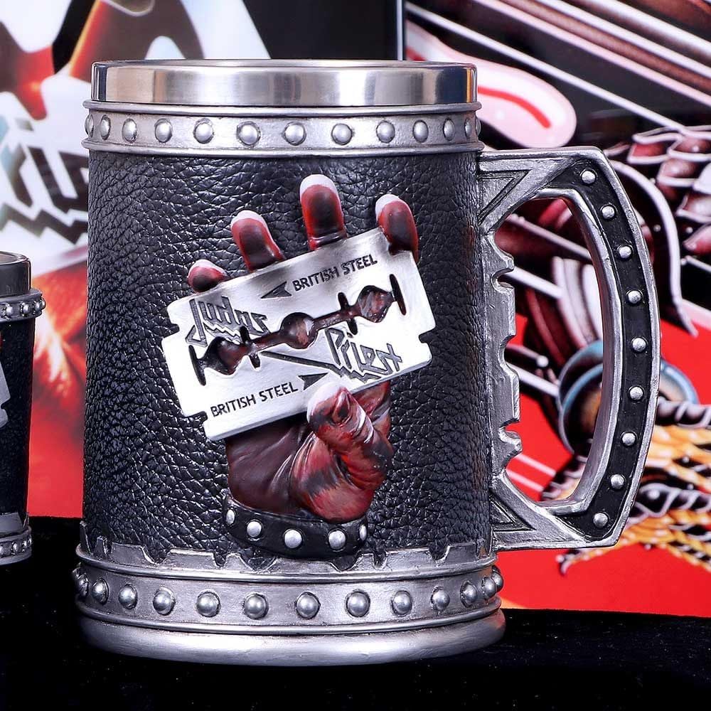 Nemesis Now Judas Priest British Steel Album Tankard Mug, 1 Count (Pack of 1), Black