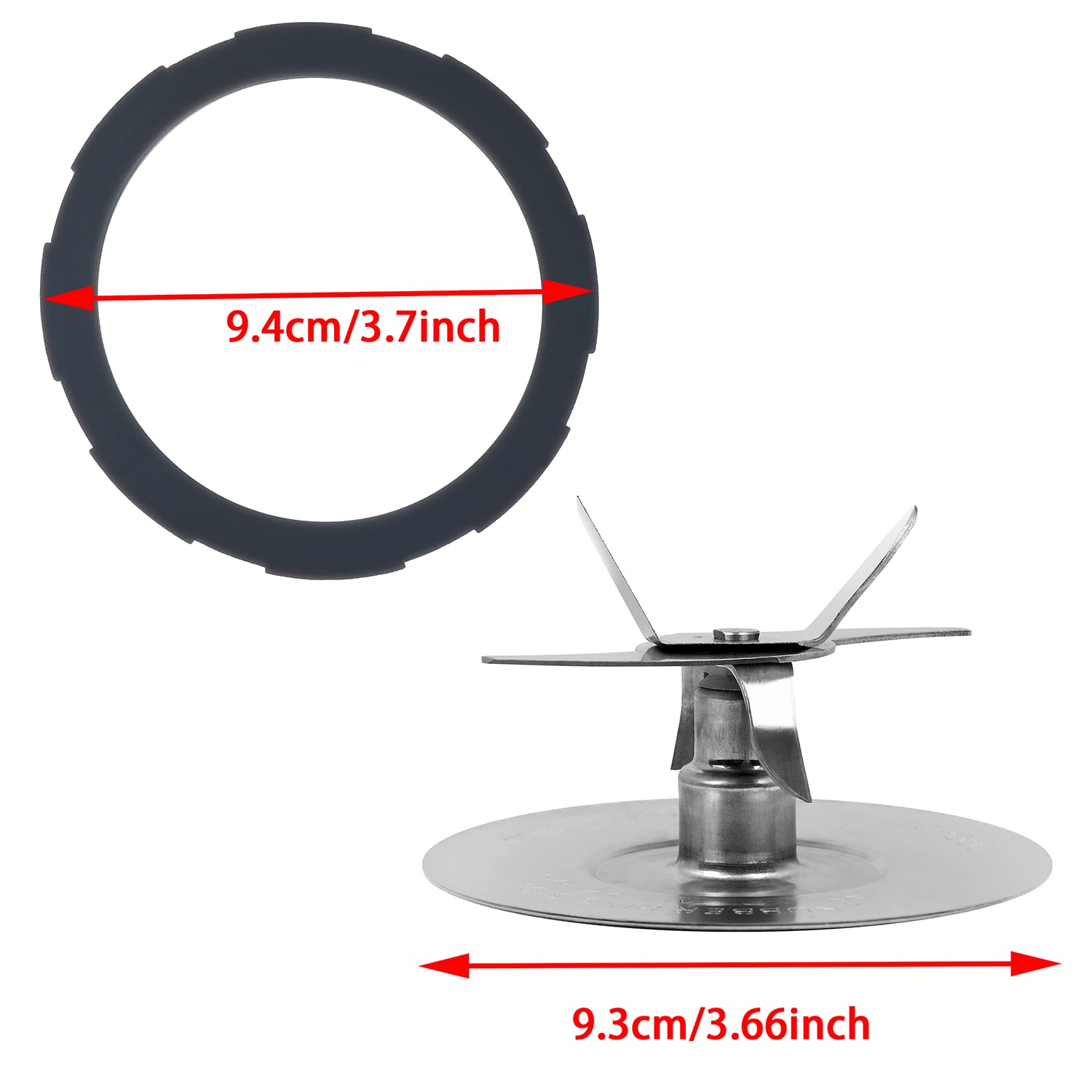 Pro 1200 Blender Blade Stainless Steel Replacement for Oster Pro 1200 Blender Accessory with One Rubber O Ring Gasket for Oster Pro 1200 Blender Replacement Parts