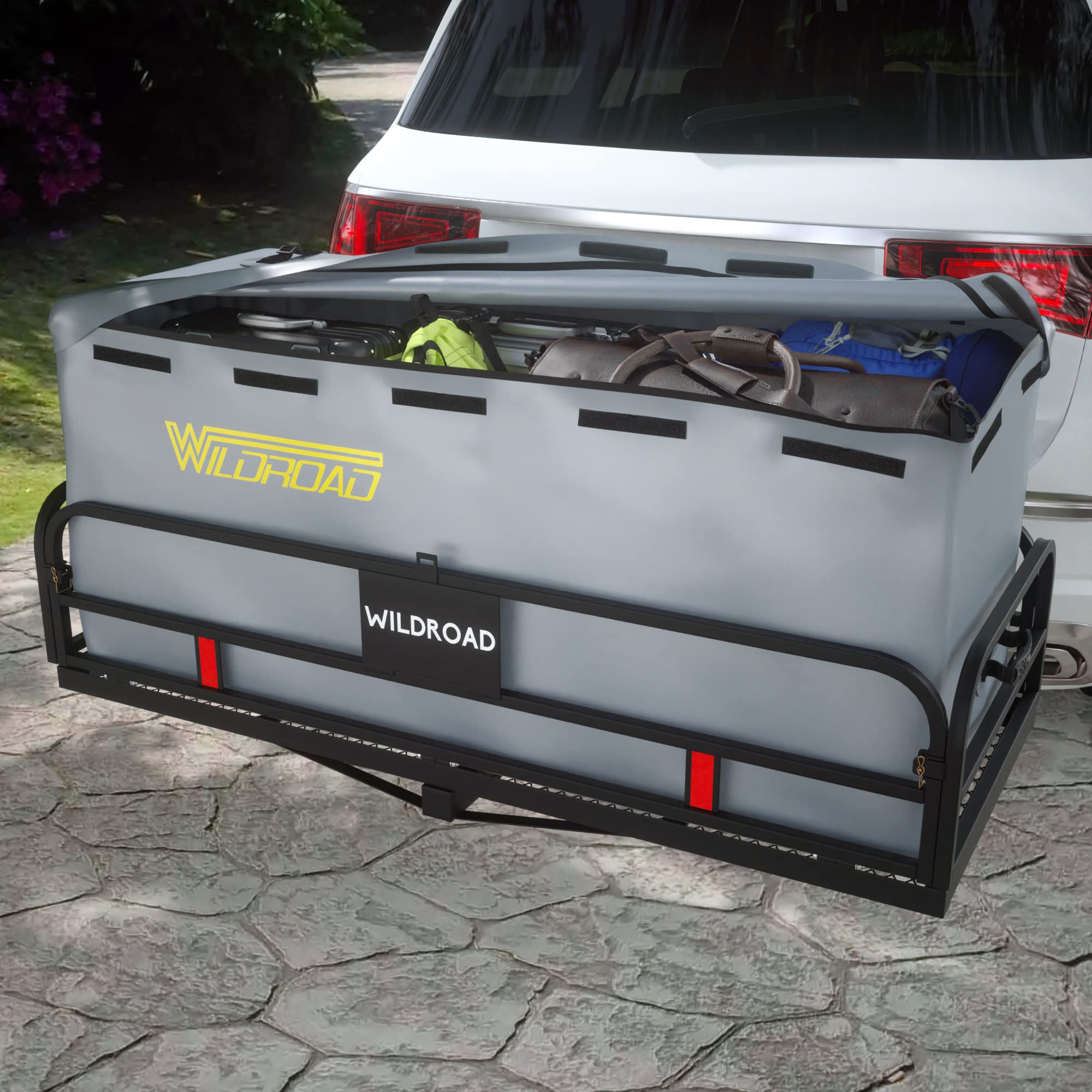 WILDROAD Hitch Cargo Carrier Bag 100% Waterproof 58.5" x 22" x 25" Hitch Cargo Bag 18.2 Cubic Feet Include 6 Reinforced Straps for Truck Pickup All Vehicle