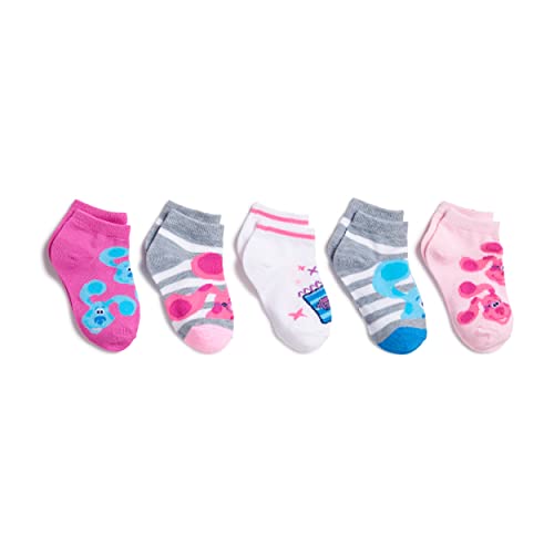 Nickelodeon Baby Girls Blue's Clues & You 5 Pack Shorty Casual Sock, Grey, 5-6.5 US