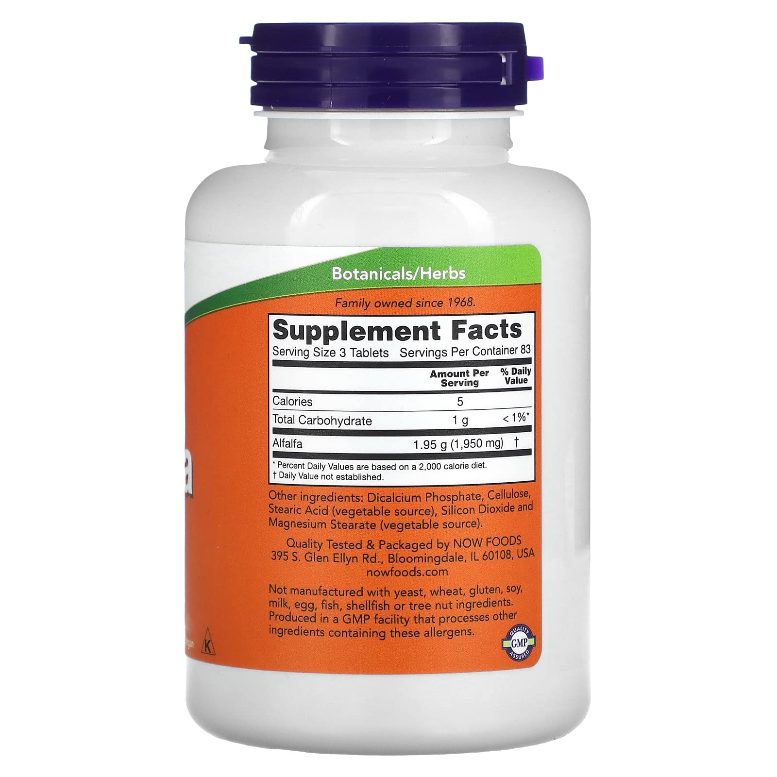 Alfalfa Now Foods 250 Tabs