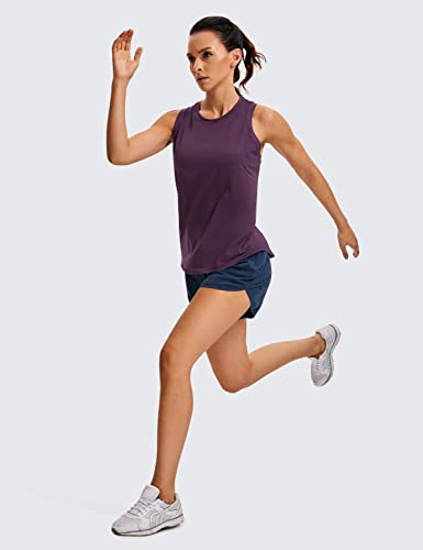 CRZ YOGA Lightweight Racerback Tank Tops for Women High Neck Workout Athletic Running Sleeveless Shirts Deep Crocus Violet3 Medium