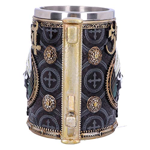 Nemesis Now Hard Rock Tankard, Hand-Painted Resin Beer Mug with Removable Insert, Metal Band Collectible Merch and Gift for Fans, 16cm - Ghost Gold Meliora