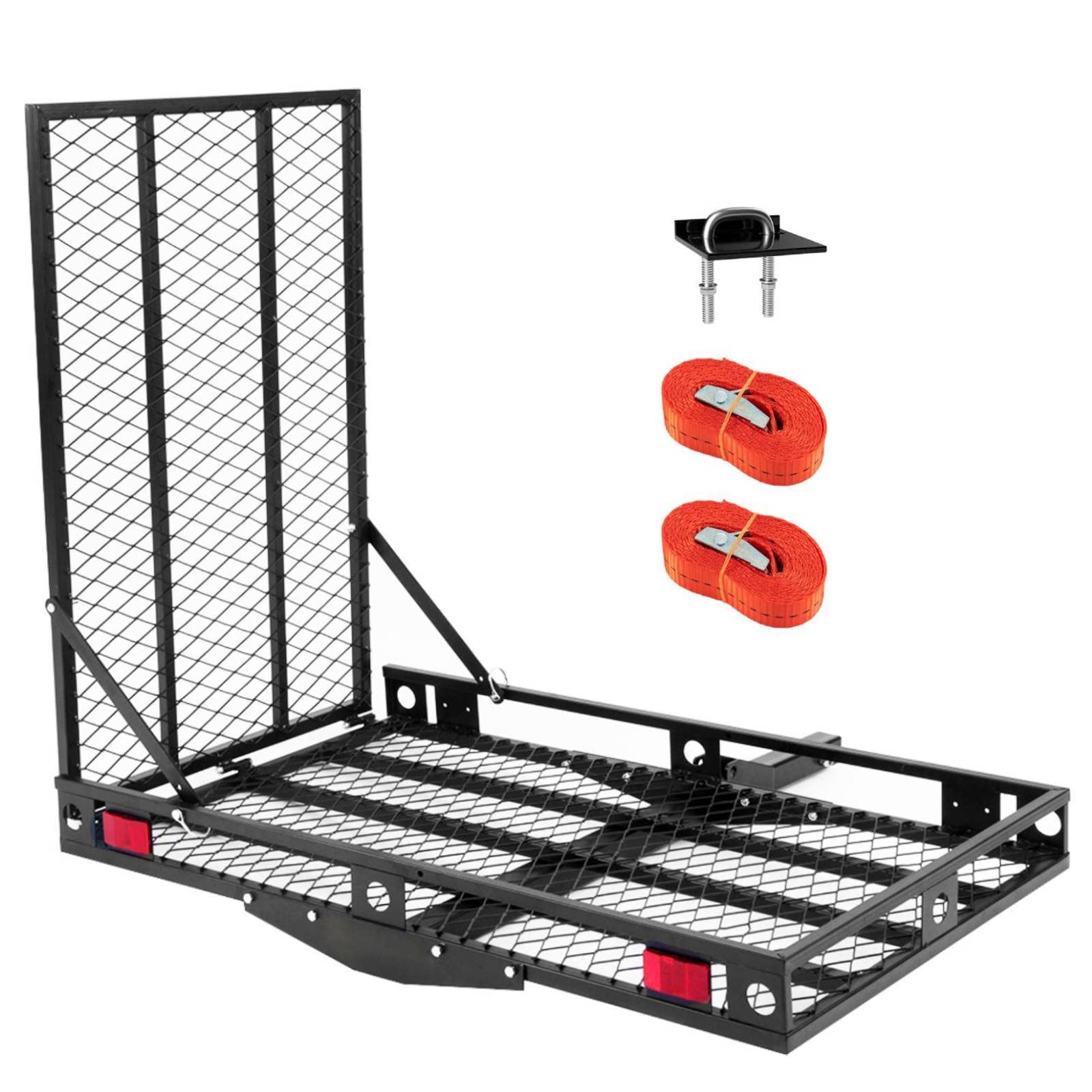 IRONMAX Hitch Cargo Carrier with Ramp, Heavy Duty Folding Mobility Scooter Wheelchair Hitch-Mounted Carrier for Car, Truck, SUV, RV, 500LBS Weight Capacity