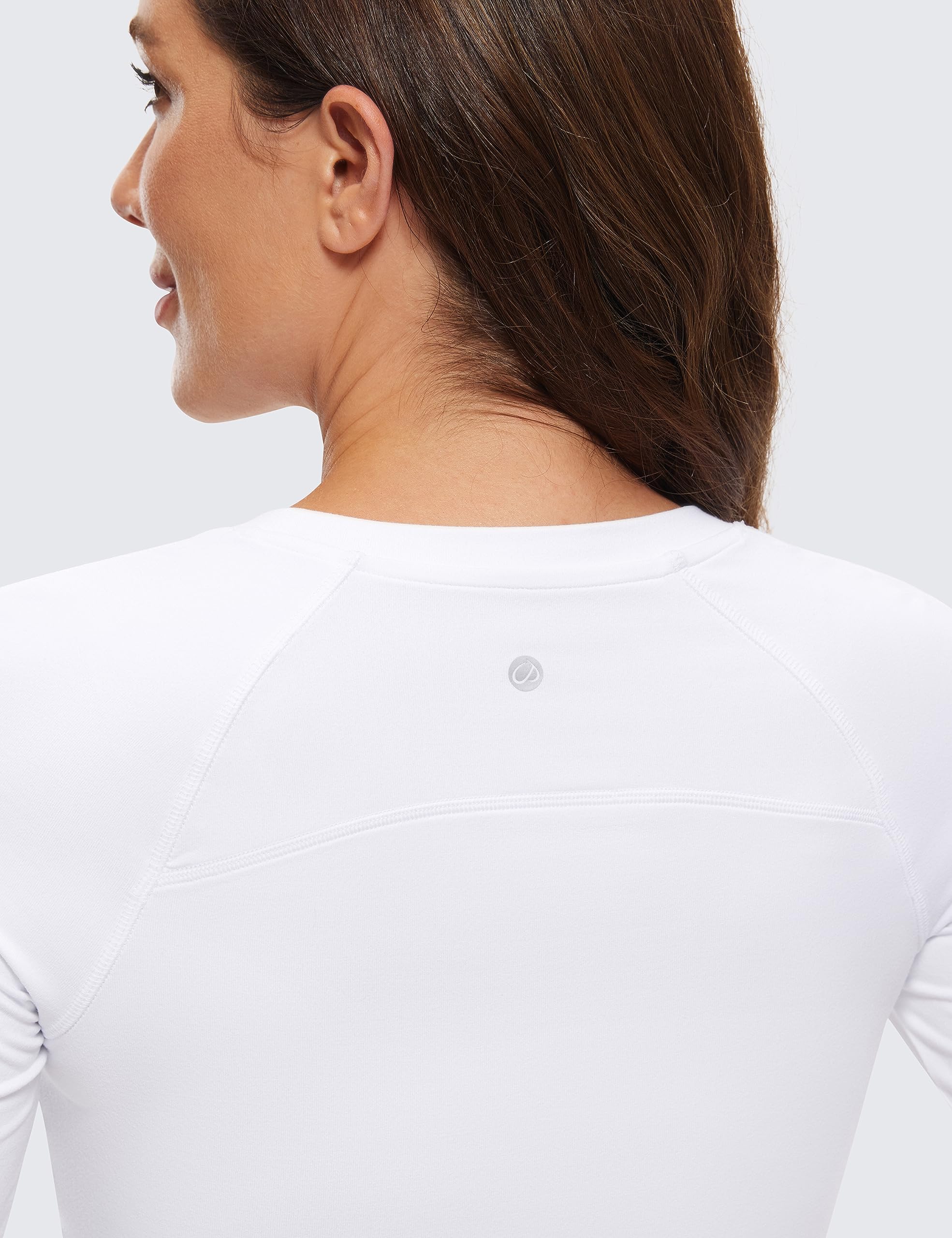 CRZ YOGA Womens Long Sleeve Crop Workout Tops Athletic Yoga Running Cropped Tops Slim Fit Gym Shirts White Small