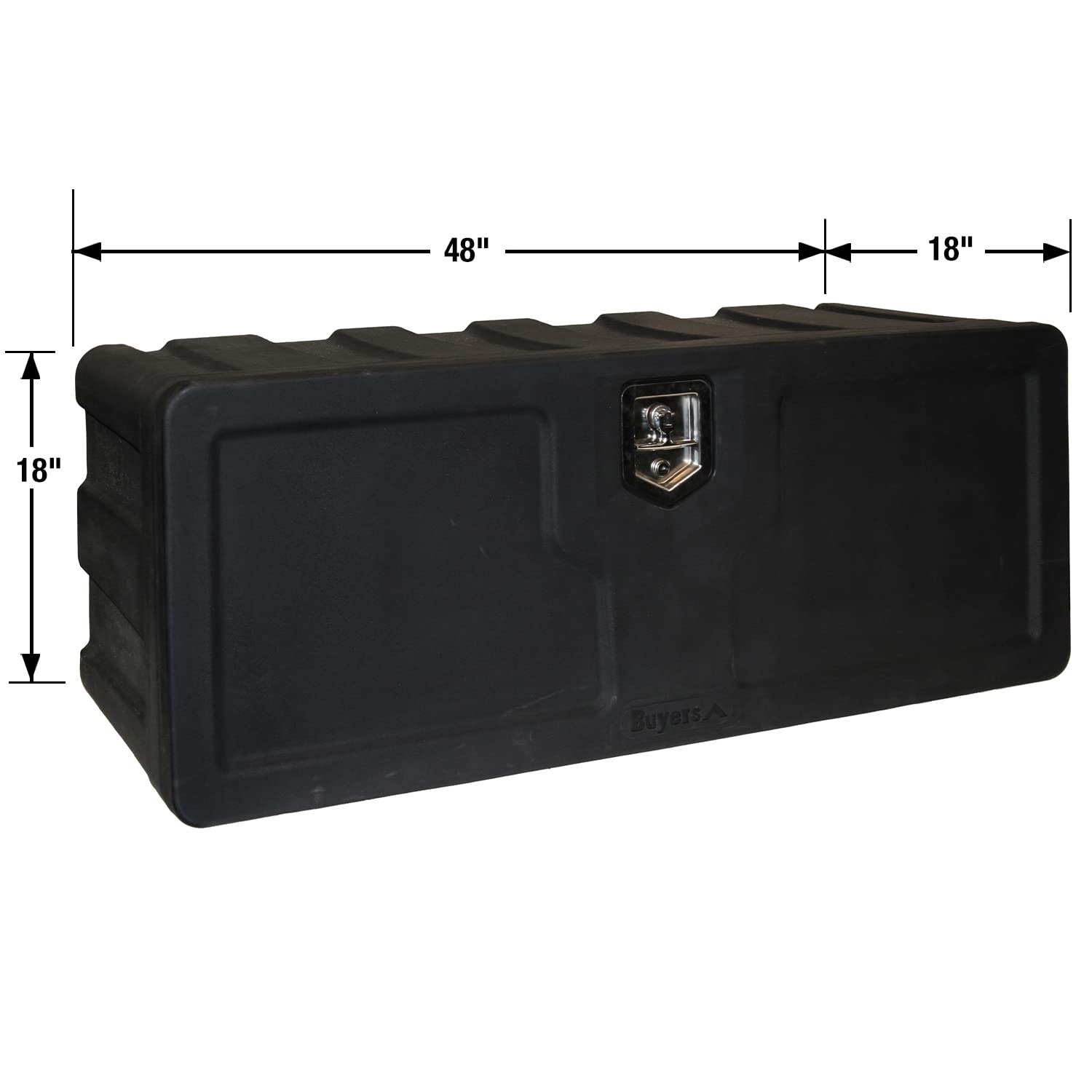 Buyers Products 1717110 Poly Underbody Truck Box, Toolbox for Utility Heavy Duty Work Vehicles, 18 x 18 x 48 Inches, Black