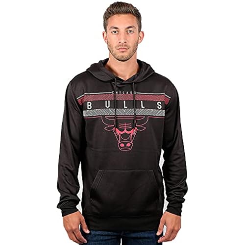 Ultra Game NBA Official Men’s Super Soft Midtown Hoodie Pullover Sweatshirt - Unisex, Chicago Bulls, Black, Small