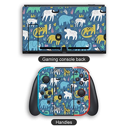African Animals Cute Sticker Skin Protector Full Print Slim Cover for Switch Console and Switch Lite