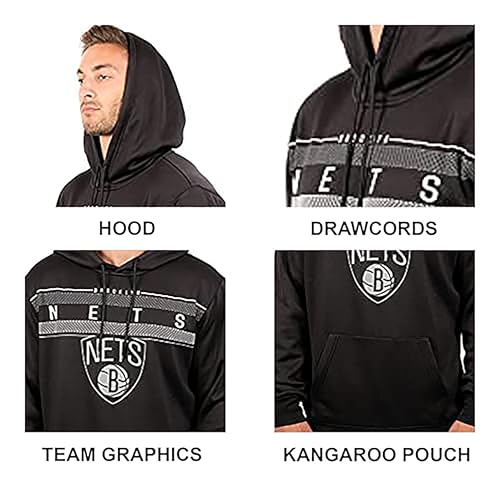 Ultra Game NBA Official Men’s Super Soft Midtown Hoodie Pullover Sweatshirt - Unisex, Chicago Bulls, Black, Small