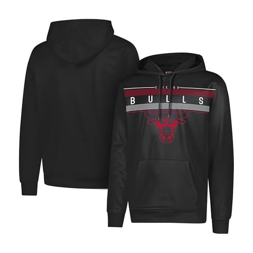 Ultra Game NBA Official Men’s Super Soft Midtown Hoodie Pullover Sweatshirt - Unisex, Chicago Bulls, Black, Small