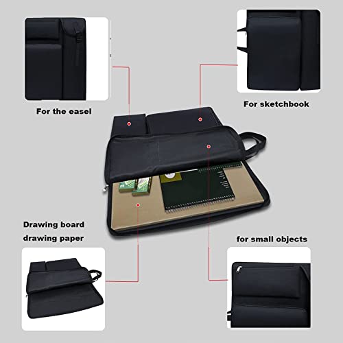 Art Portfolio Case Art Supplies Storage Tote Bag Art Portfolio Backpack Art Carrying Bag A2 4K Drawing Board Bag Portable for Art Student Sketchbook Folding Easel Shoulder Bag Hose Support, Foldable