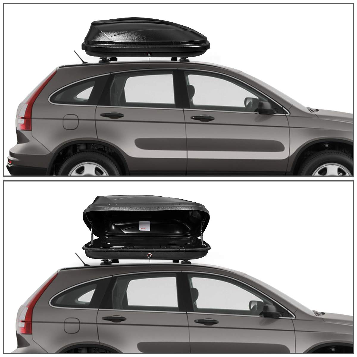 DNA MOTORING Rooftop Cargo Box Carrier Lockable Heavy Duty Car Top Storage Case, Capacity 110 Lbs, 53" L x 34" W x 15" H, 11 17 Cubic Ft.(Textured Black), PT-ZTL-8166-BK