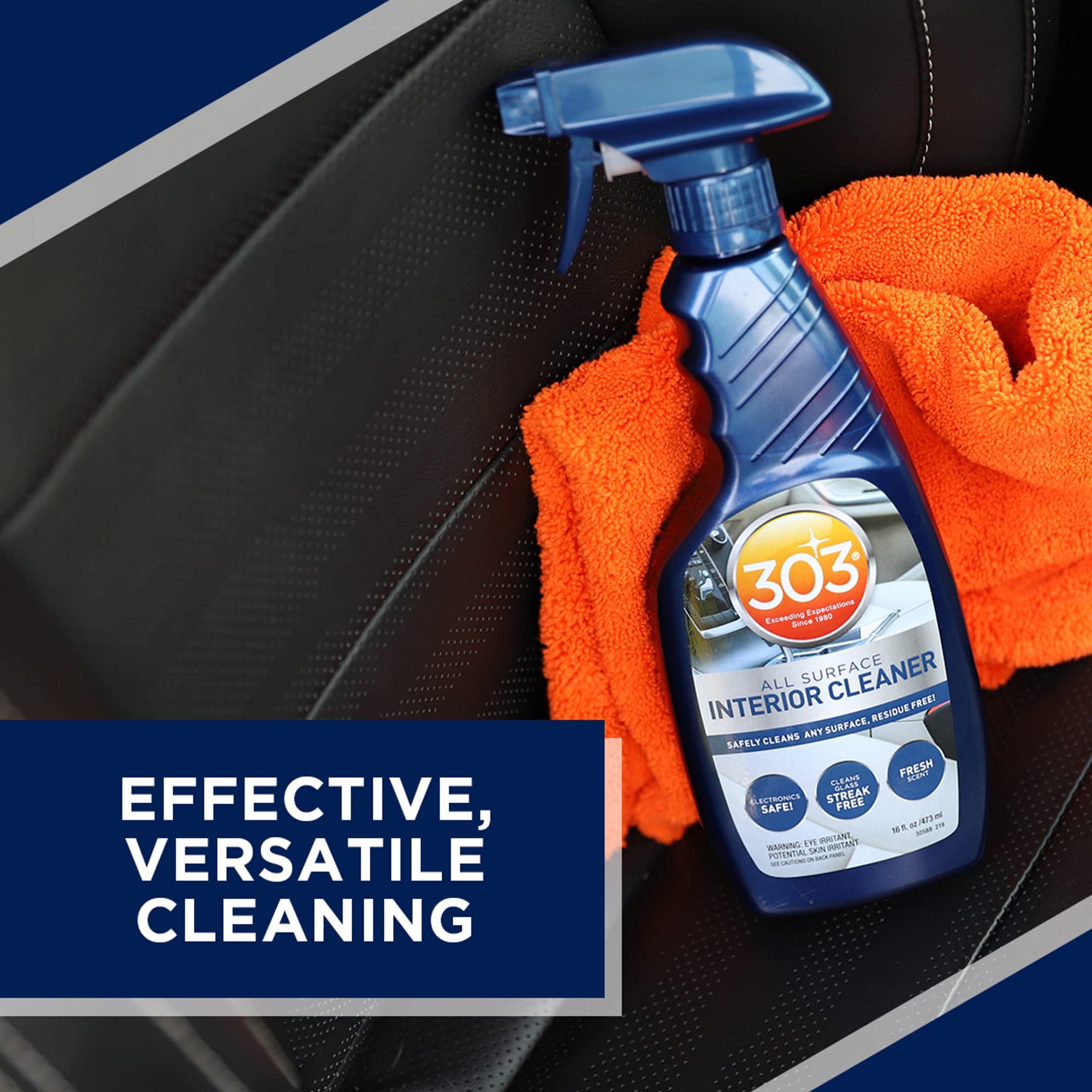 303 Products 30588CSR Interior Cleaner - Safely Cleans Any Surface, Residue Free - Safe for Use on Touchless Touch Screens, Including LCD - Cleans Glass Streak Free, 16 fl. oz. Packaging May Vary