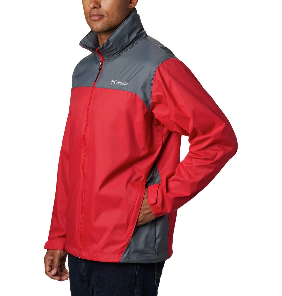 Columbia Men's Glennaker Lake Rain Jacket, Mountain Red/Graphite, Medium