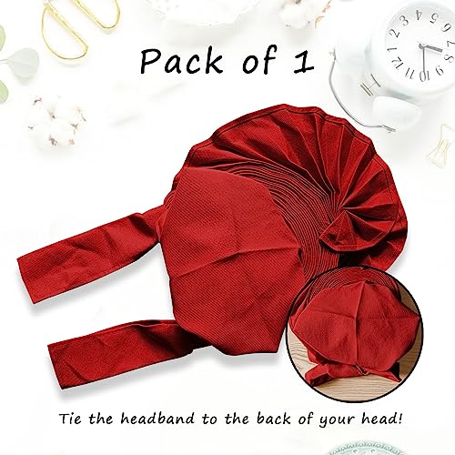 Nigerian Headtie African Head Wraps Aso Oke Gele Already Made Handmade African Turban Cap For Party (Red)