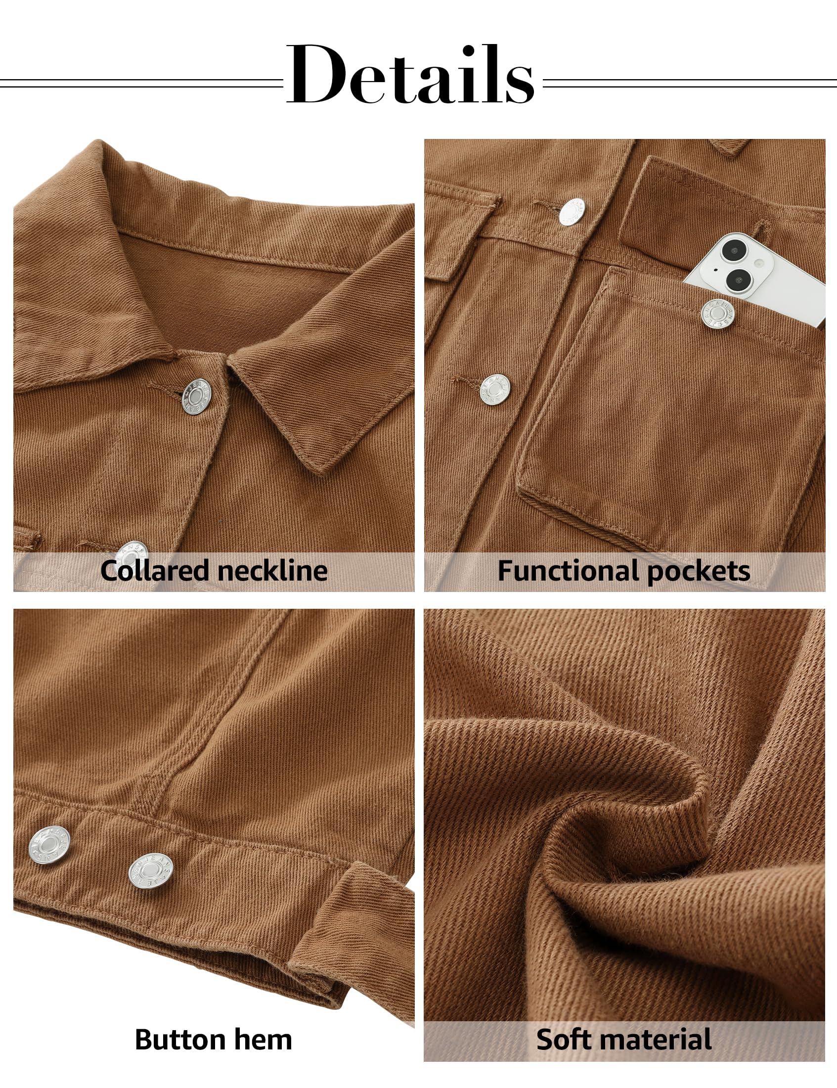 luvamia Light Jean Jacket For Women Light Denim Jacket Denim Tops For Women Chamarra De Mezclilla Para Mujer Brown Jacket Y2K Rodeo Jackets For Women Iced Coffee Size Medium Size 8 10