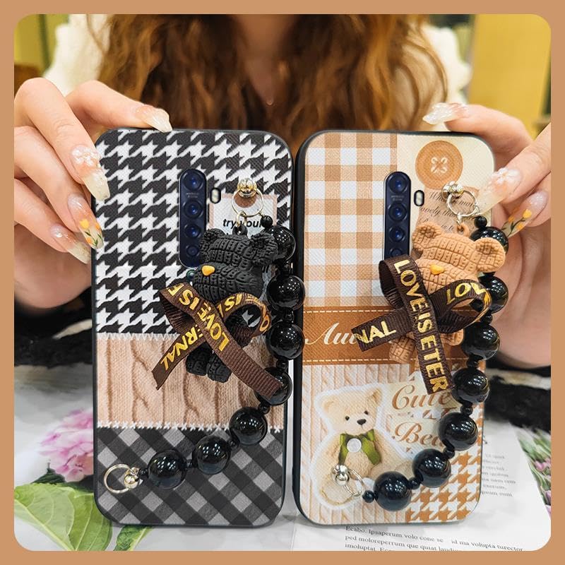 Lulumi-Phone Case for Oppo Reno2, Back Cover Cartoon Black Pearl Pendant Waterproof Simplicity Soft case Skin-Friendly Feel Dirt-Resistant Phone case Cute Protective case Silicone