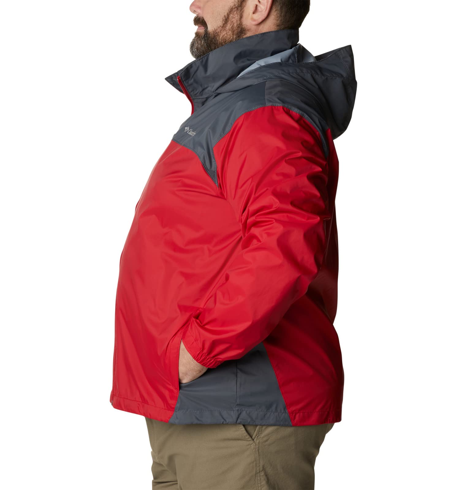 Columbia Men's Glennaker Lake Rain Jacket, Mountain Red/Graphite, Medium