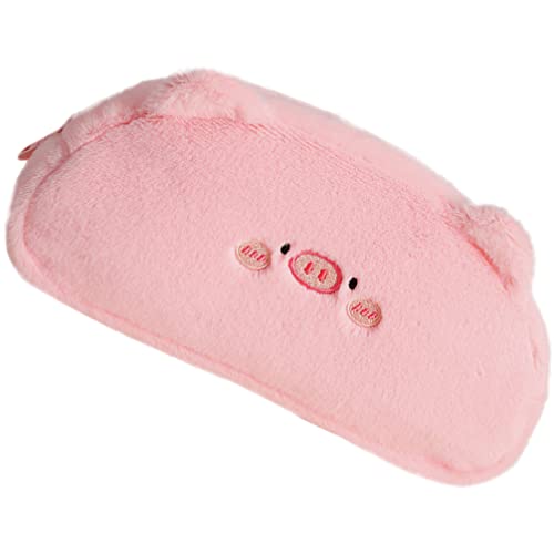 Operitacx Plush Pig Pencil Case: Cute Cartoon Animal Stationery Pen Pouch Travel Cosmetic Makeup Brushed Bag Organizer with Zipper for Teen Girls School Students