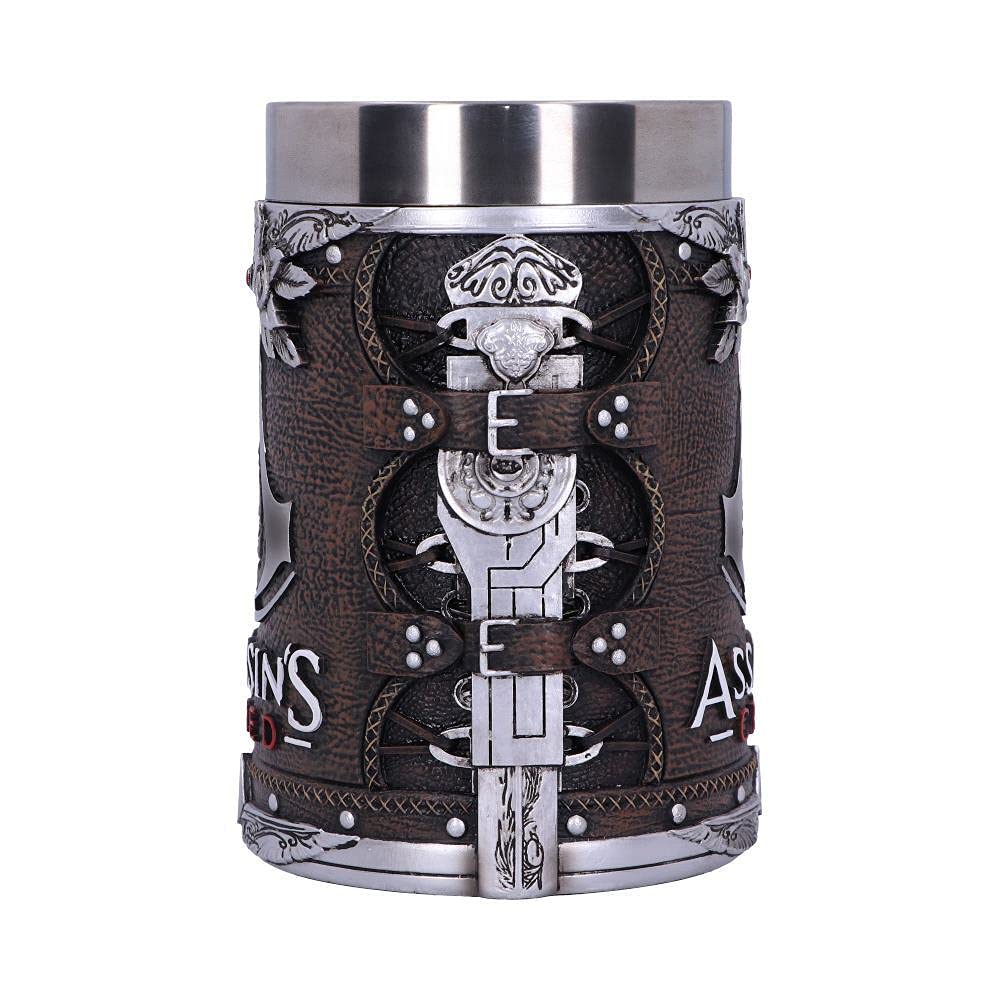 Nemesis Now Video Game Merch Tankard, Hand-Painted Resin Beer Mug, Stainless Steel Removable Insert, Gamer Gifts, 15.5cm - Assassin's Creed The Brotherhood